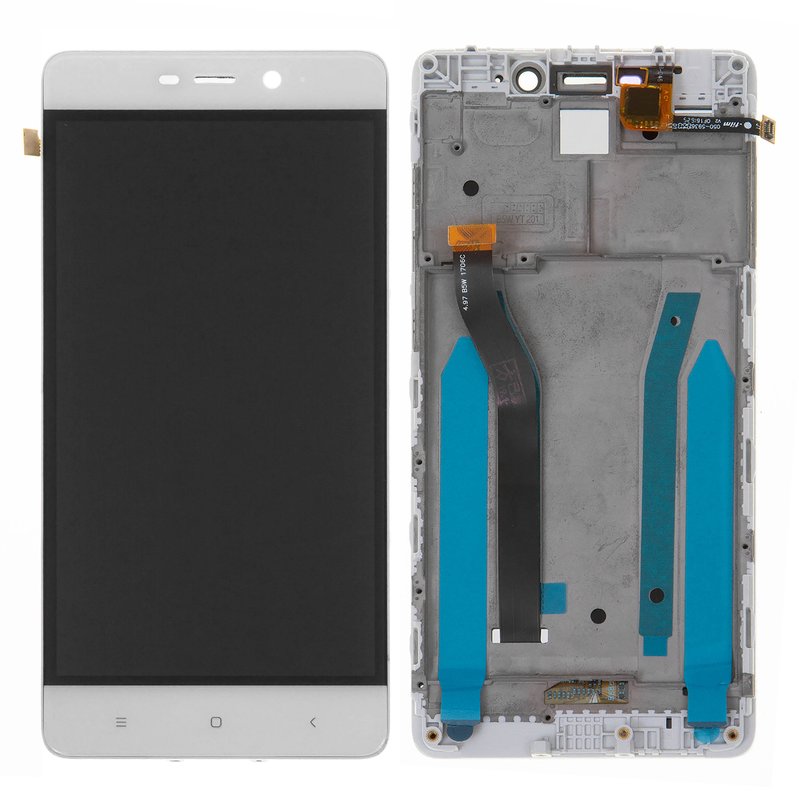 LCD compatible with Xiaomi Redmi 4 Prime, (white, with frame, High Copy) - GsmServer