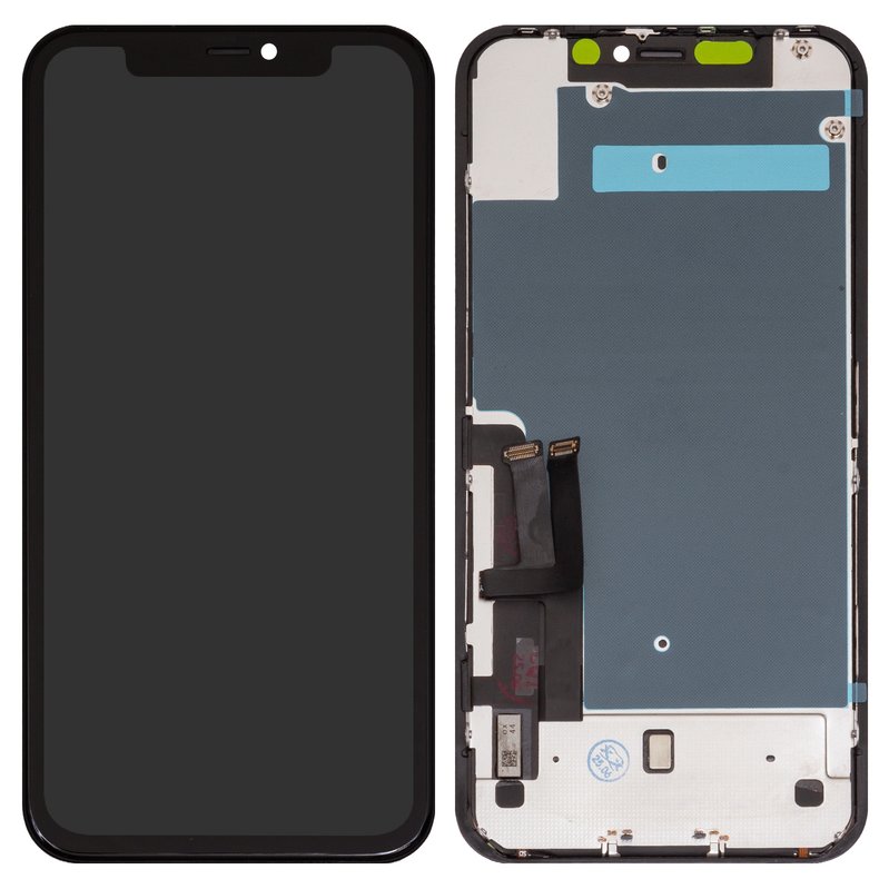 LCD compatible with iPhone 11, (black, with frame, AAA, (TFT), ZY, LTPS ...